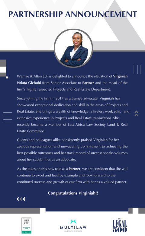 Partnership Announcement - Wamae & Allen LLP